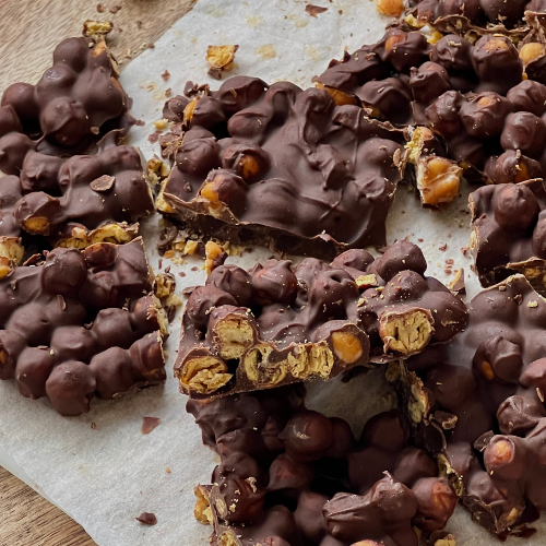 3 ingredient chocolate chickpea bark - kizactivelife